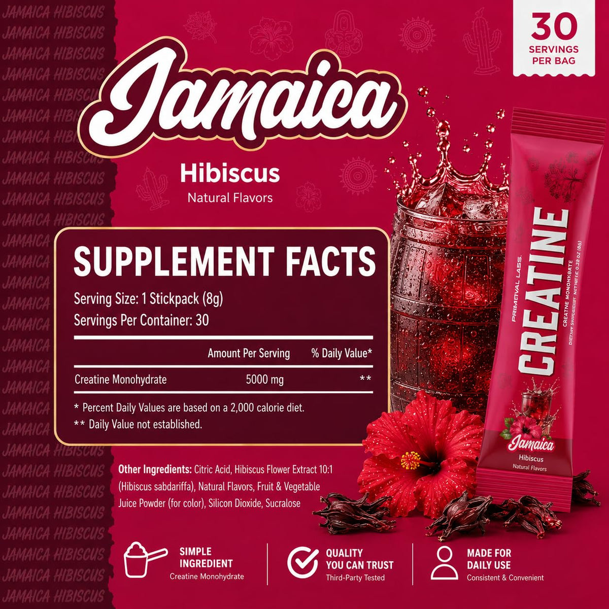 Jamaica flavour creatine for energy