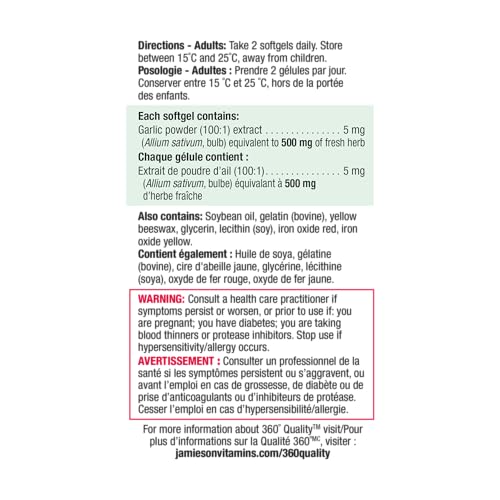 Jamieson garlic for antioxidant support