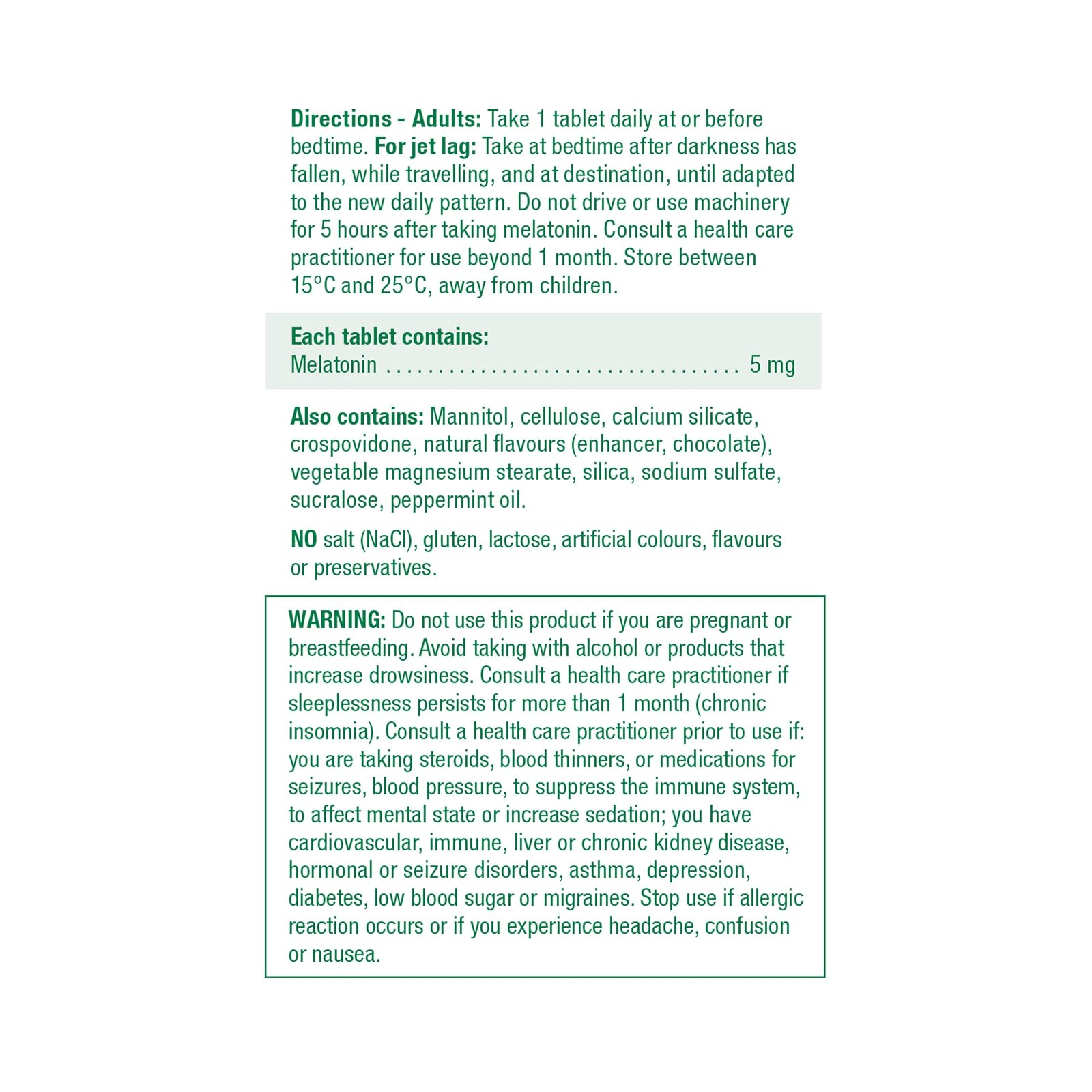 Jamieson melatonin sleep support