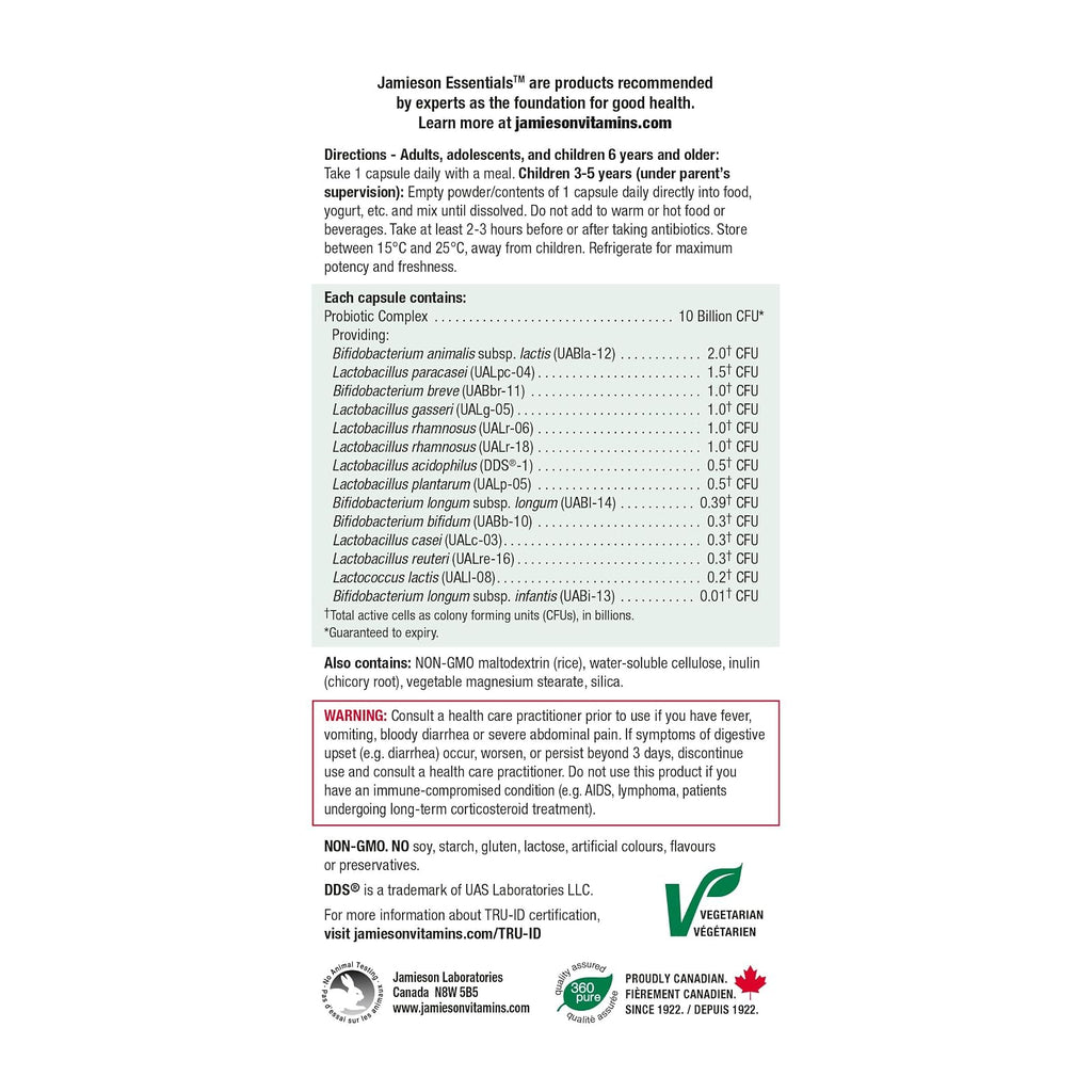 Jamieson probiotics for men’s wellness