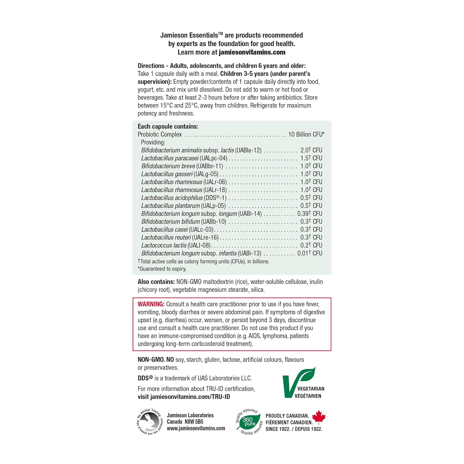 Jamieson probiotics for men’s wellness
