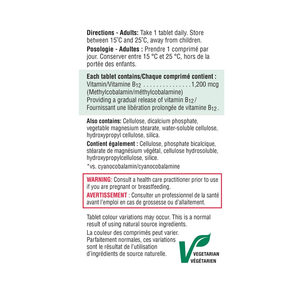 Jamieson vitamin B12 supports nerve health