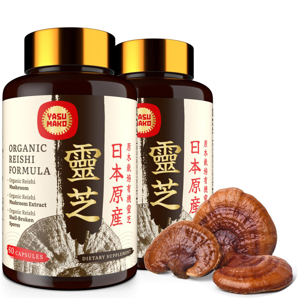 Japanese reishi mushroom capsules for wellness