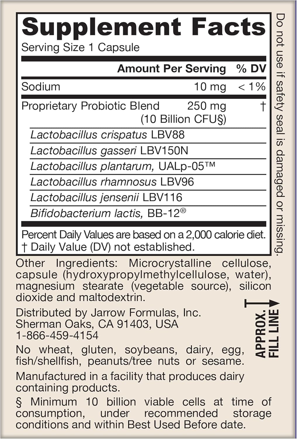 Jarrow Formulas probiotics for immunity