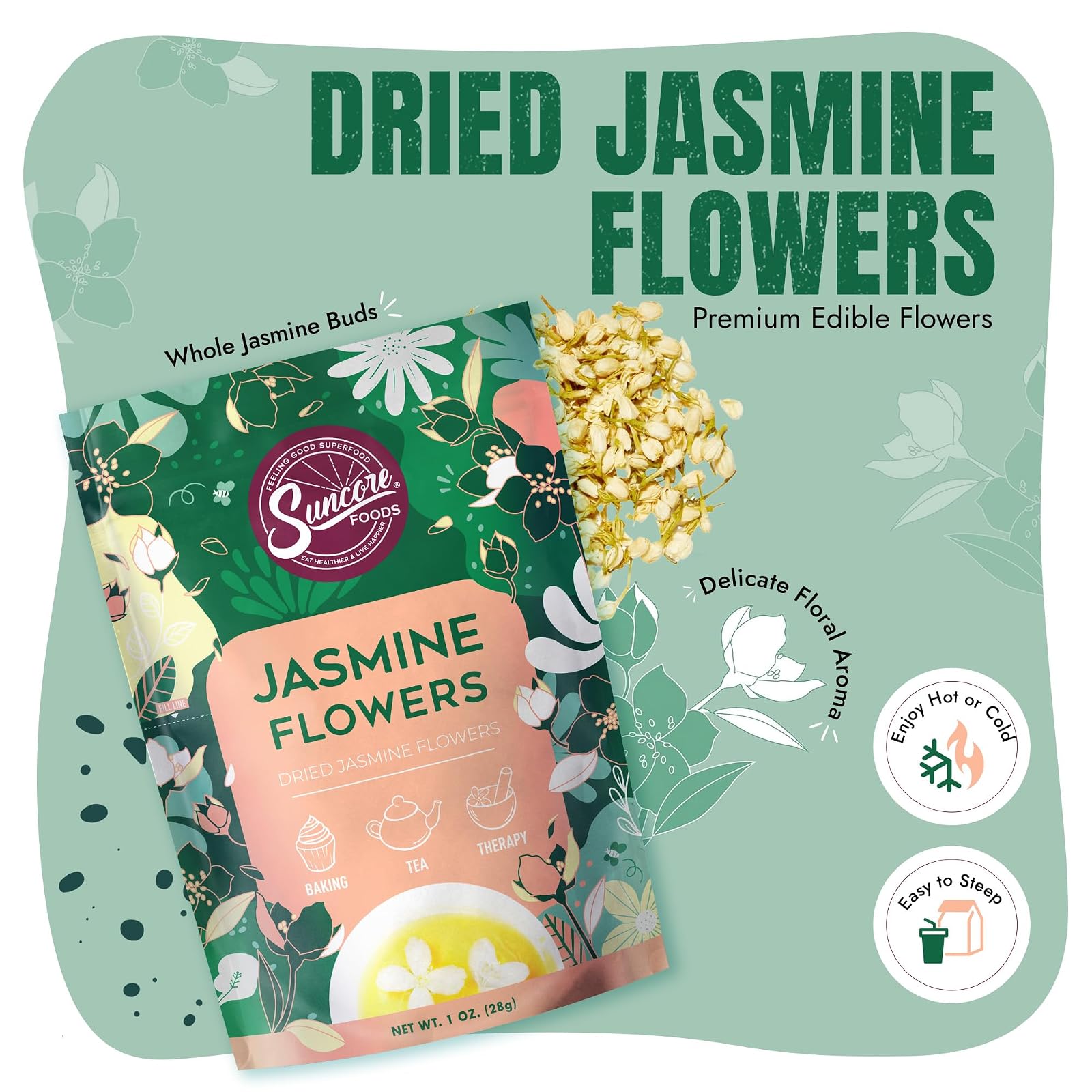 jasmine flowers for calming herbal tea