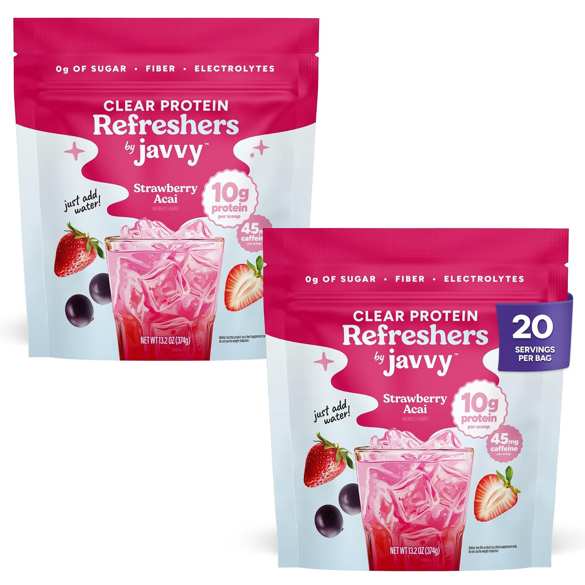 Javvy Clear Protein Powder strawberry flavour