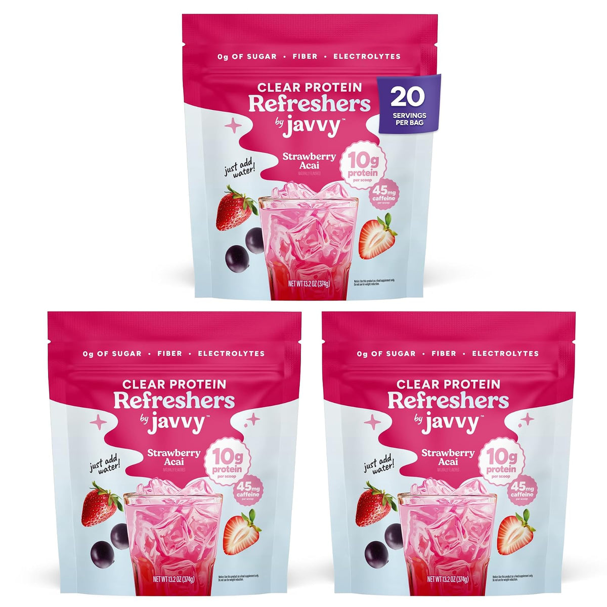 Javvy clear protein powder strawberry