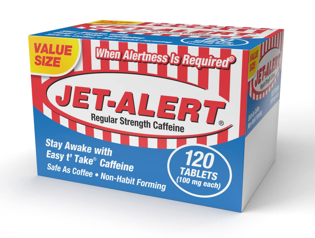 Jet-Alert caffeine tablets for energy
