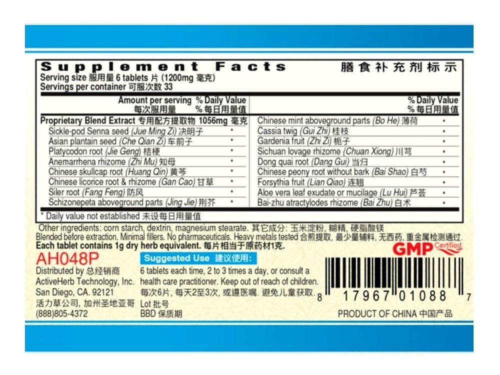 Jia Wei Fang Feng Tong Shen Pian tablets