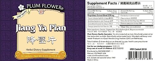 Jiang Ya Pian health benefits for hypertension