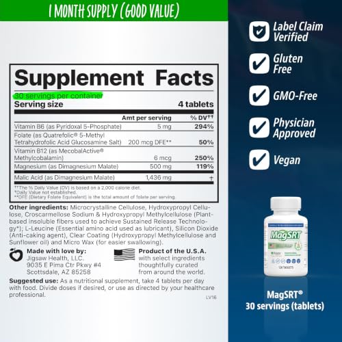 Jigsaw Health magnesium with B6 benefits