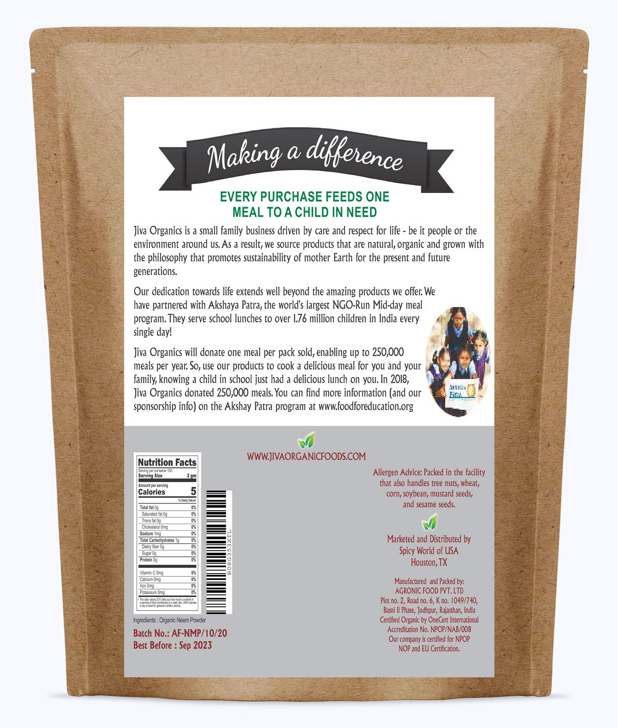 Jiva Organics neem powder for wellness