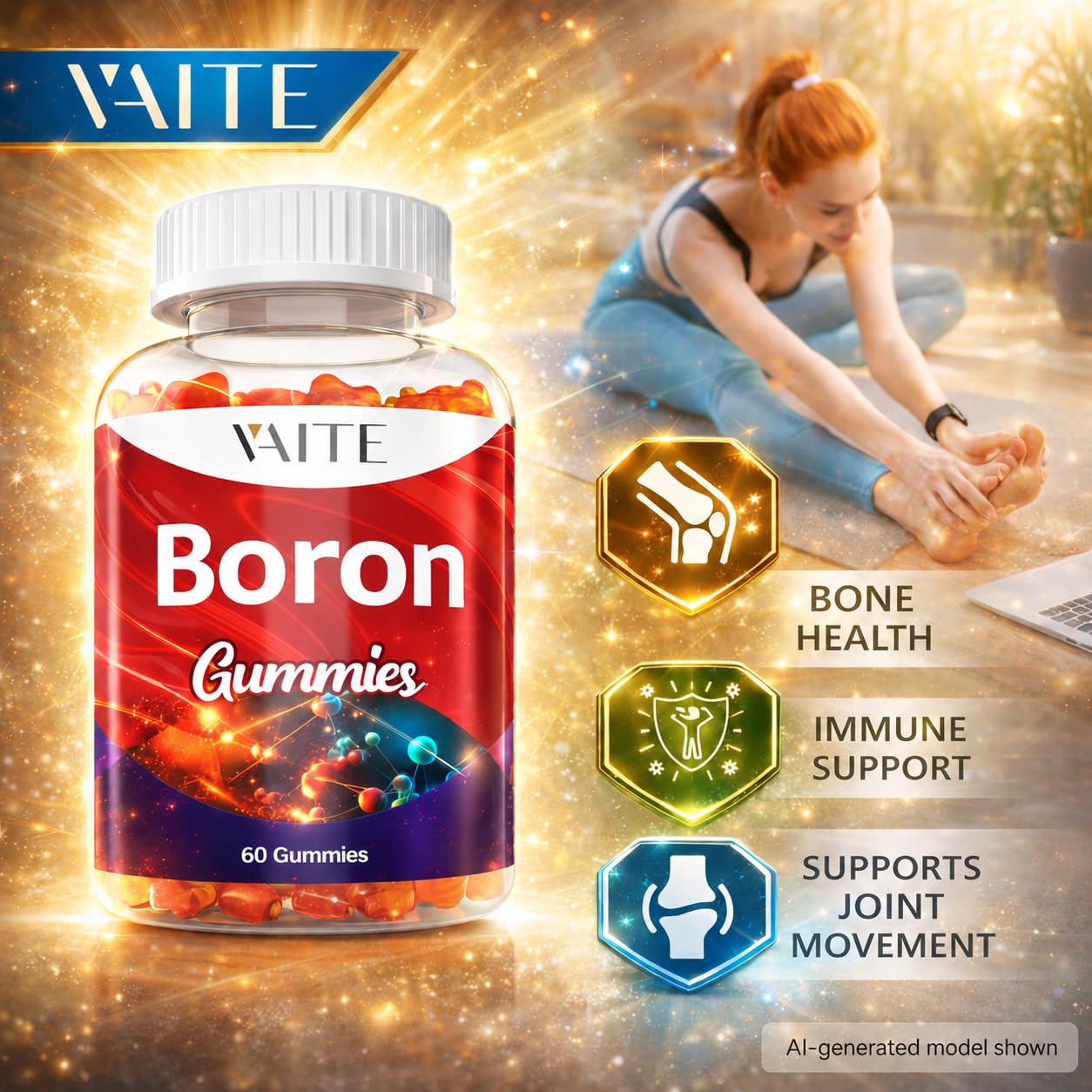 Joint flexibility support with boron