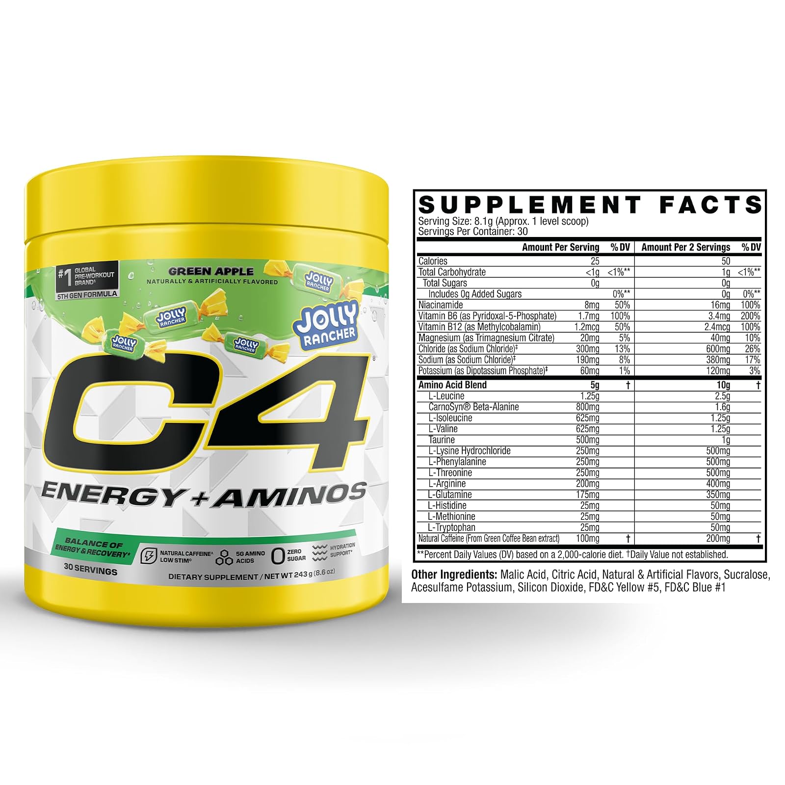 Jolly Rancher Green Apple flavour BCAA