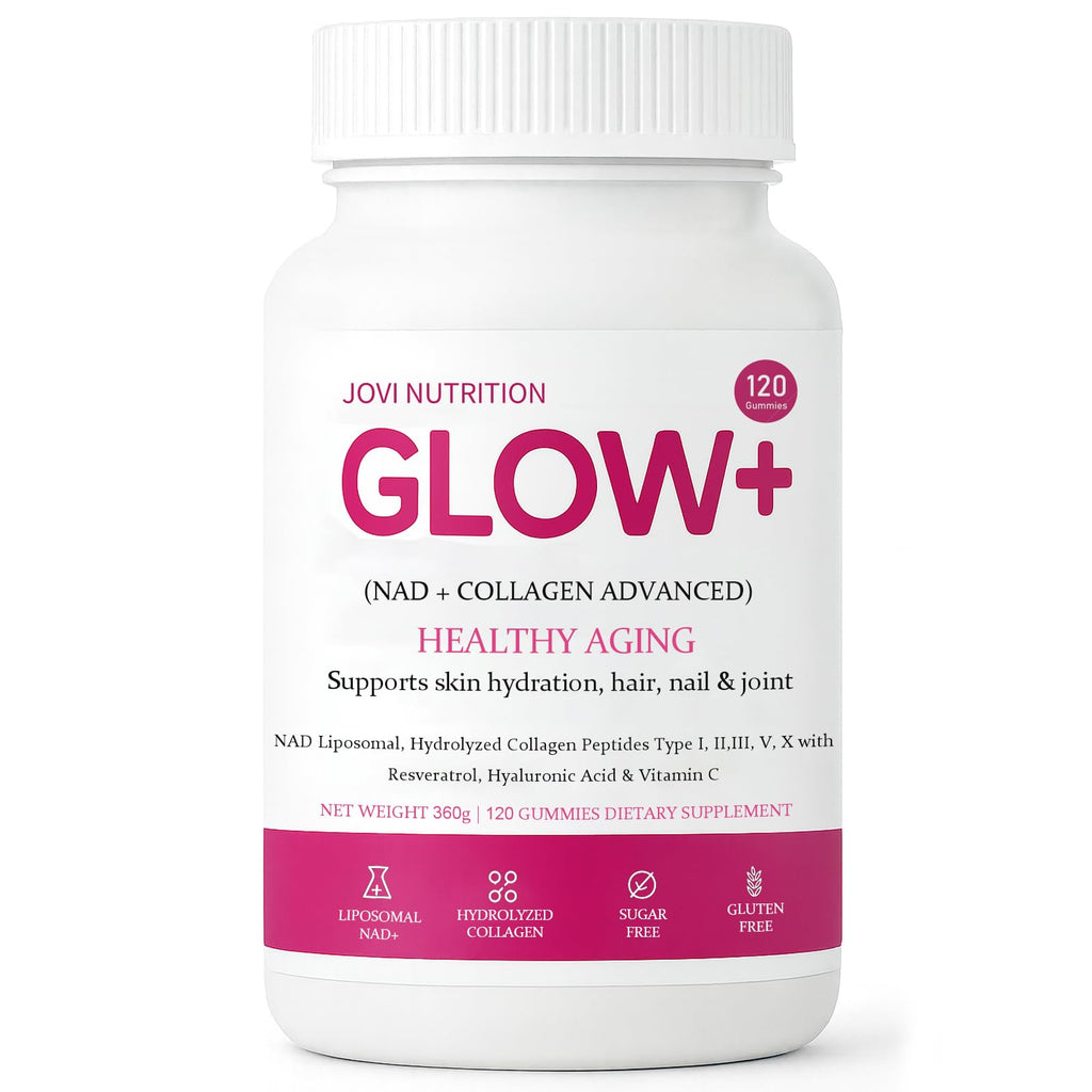 Jovi Glow+ NAD+ gummies for skin health