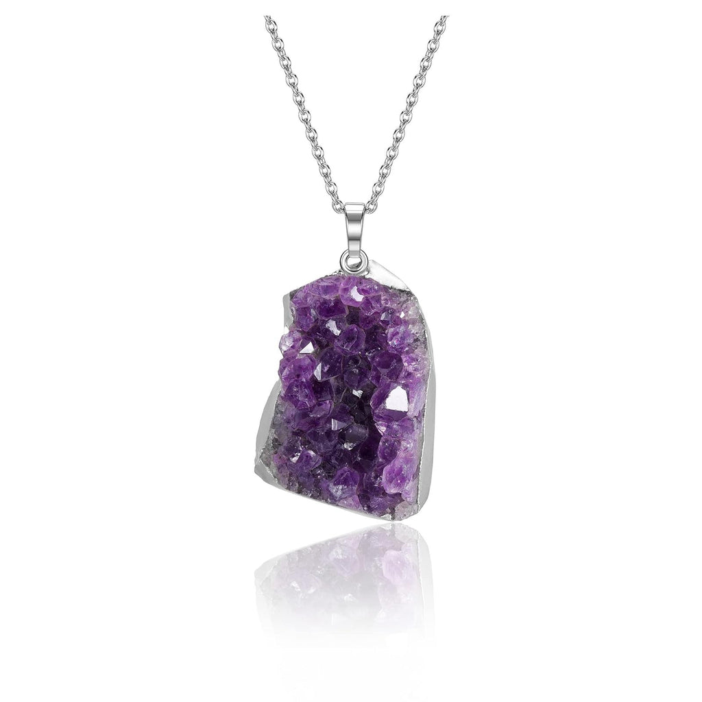 Jovivi amethyst cluster necklace