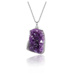 Jovivi amethyst cluster necklace