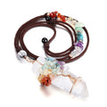 Jovivi clear quartz chakra pendant