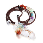 Jovivi clear quartz chakra pendant