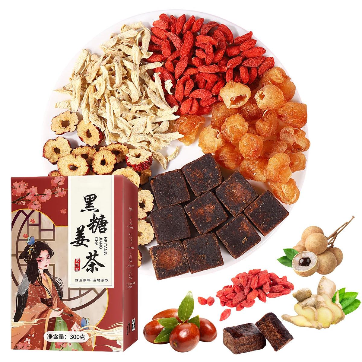 Jujube ginger tea bags for soothing