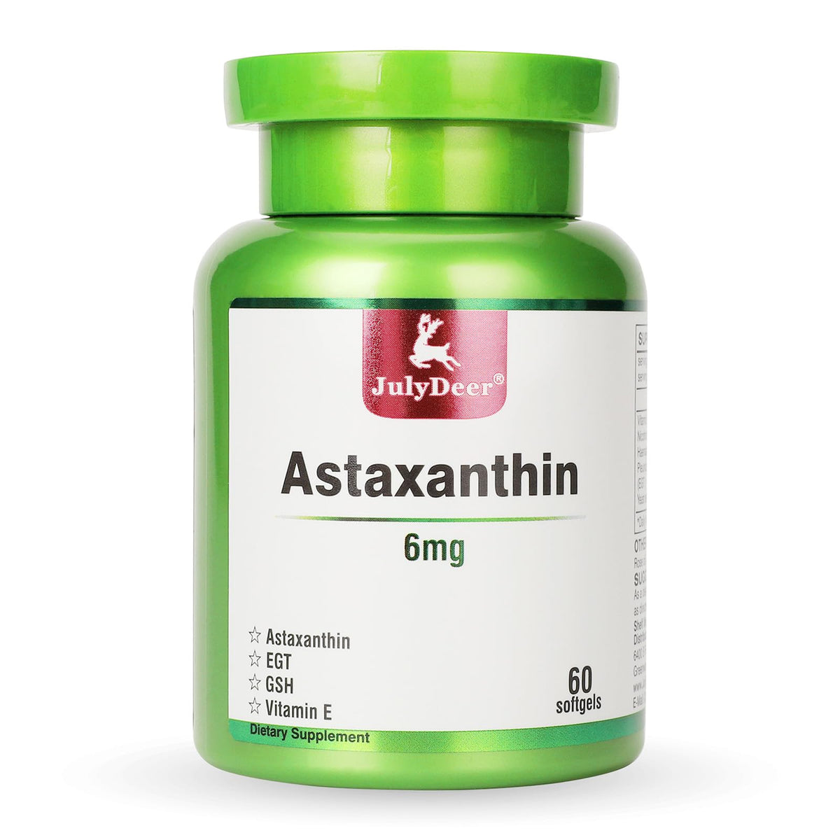 JulyDeer Astaxanthin softgels for skin health