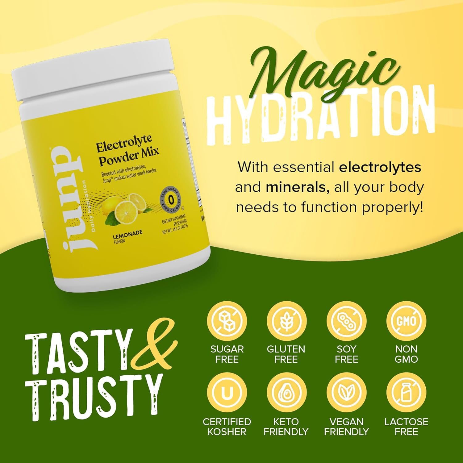 JUNP electrolyte powder with 180 servings
