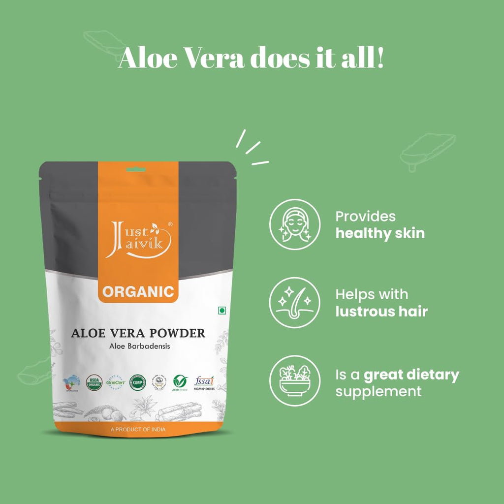 Just Jaivik aloe vera powder for smoothies