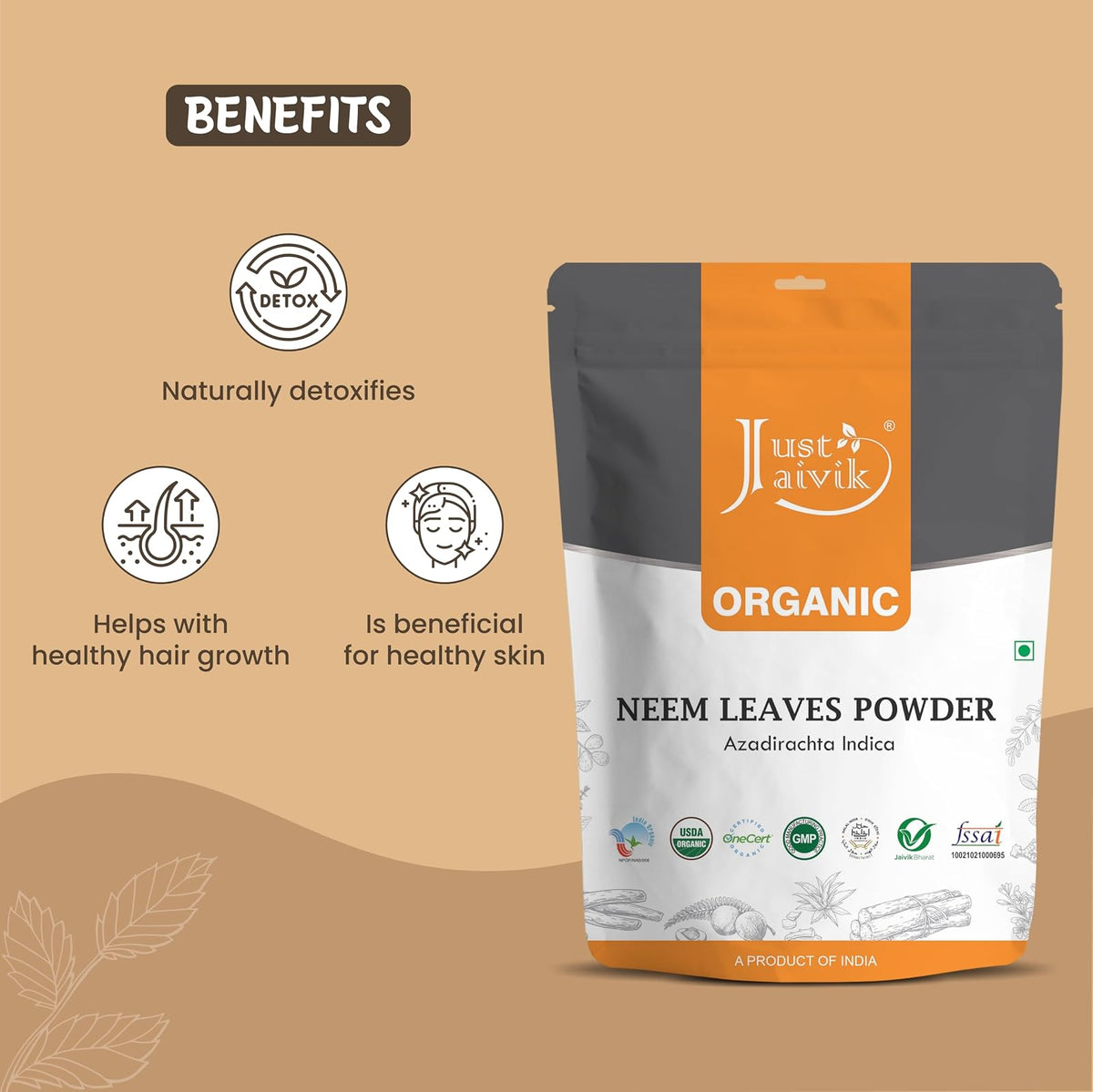Just Jaivik neem powder for hair care