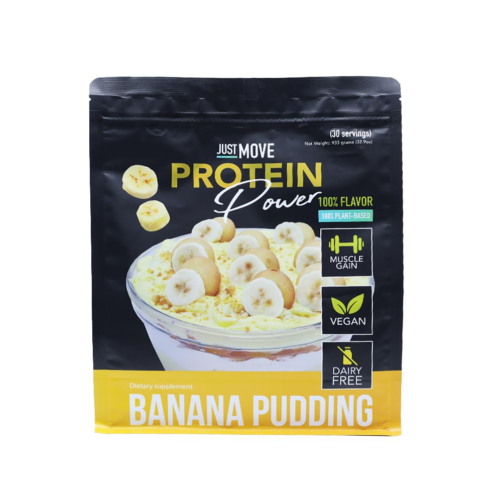Just Move plant protein banana pudding