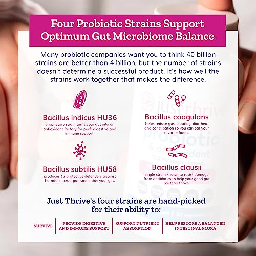 Just Thrive probiotic capsules for gut balance