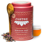 JusTea African Chai herbal tea tin