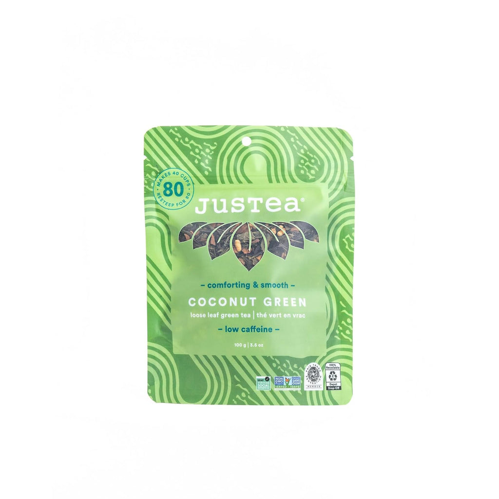 JusTea Coconut Green tea loose leaf