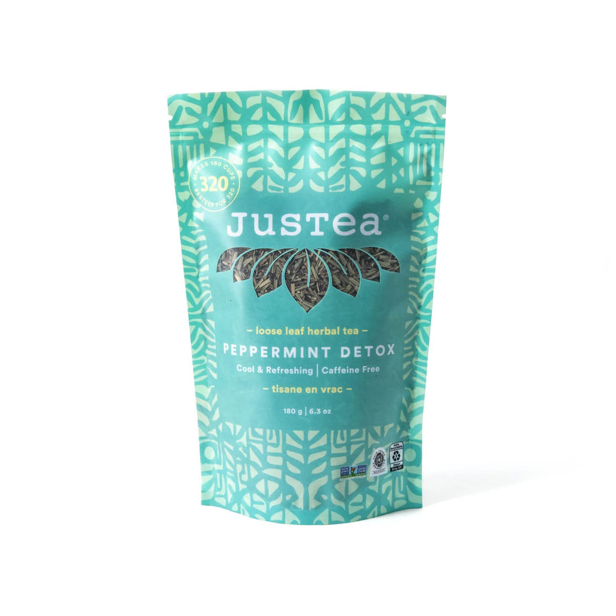 JusTea peppermint garden herbal tea