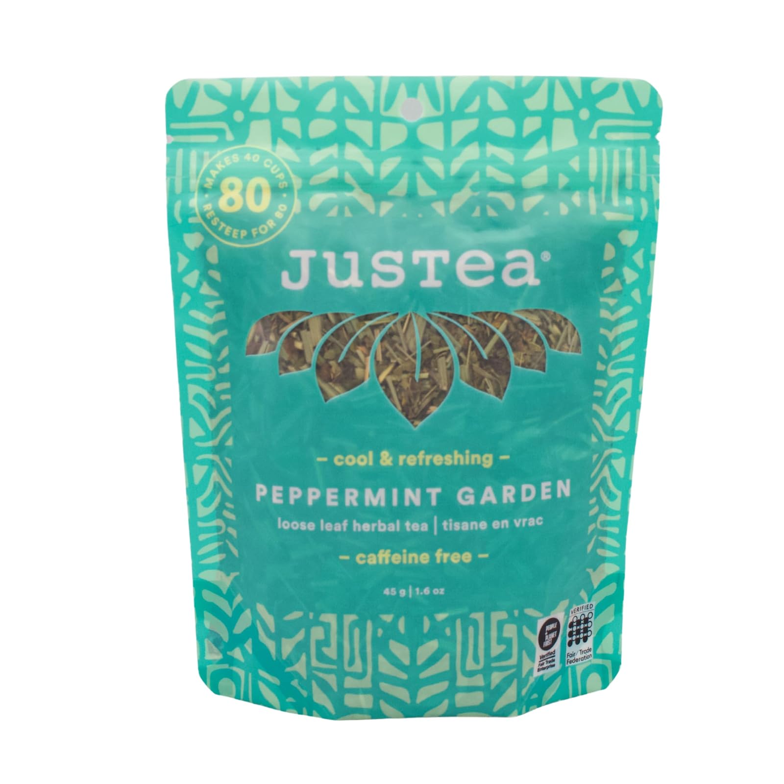 JusTea peppermint garden herbal tea