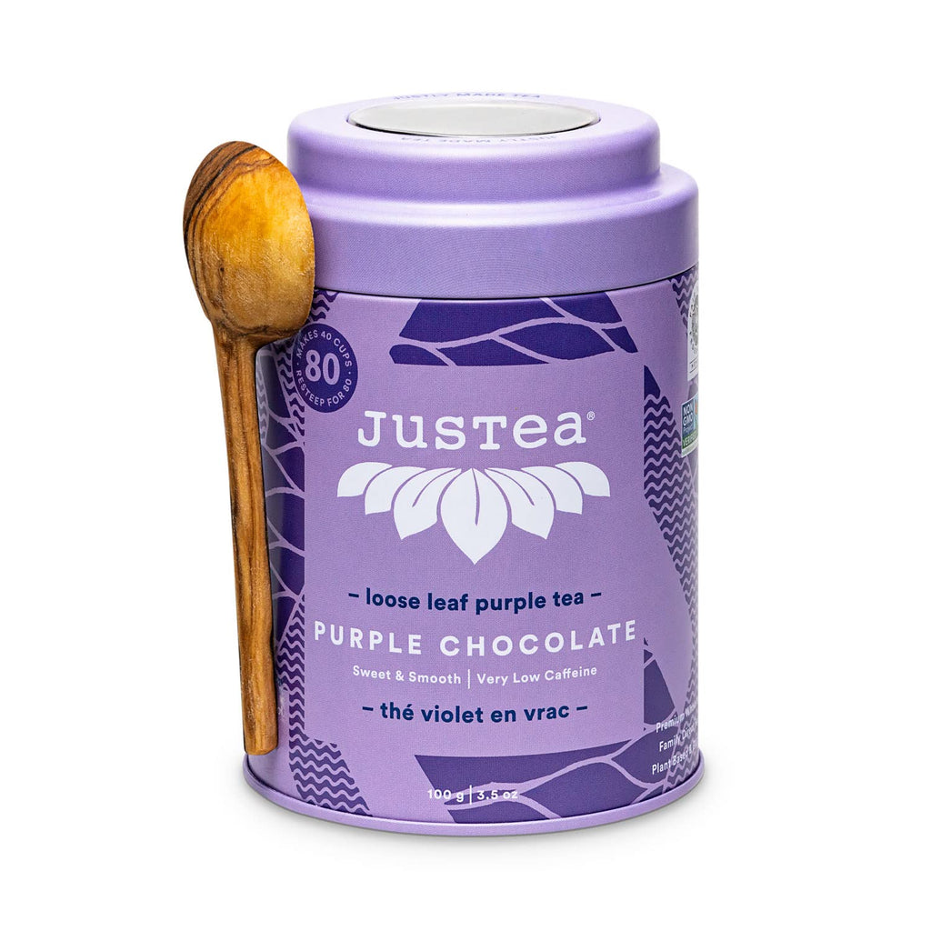 JusTea purple chocolate herbal tea