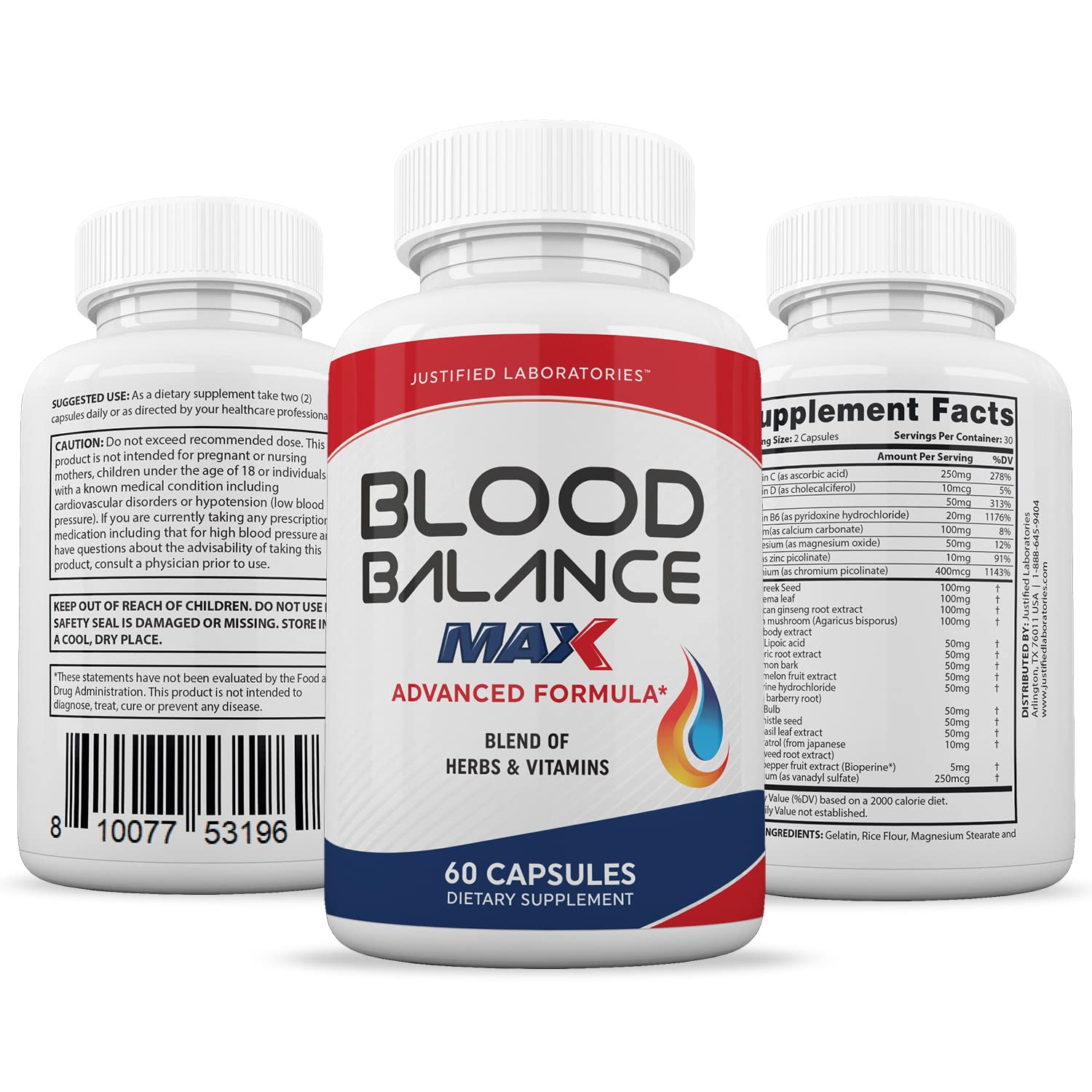 Justified Laboratories health supplements