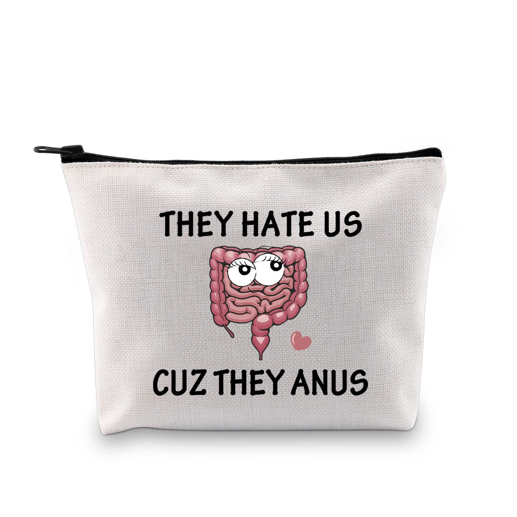 JXGZSO funny colon cosmetic bag