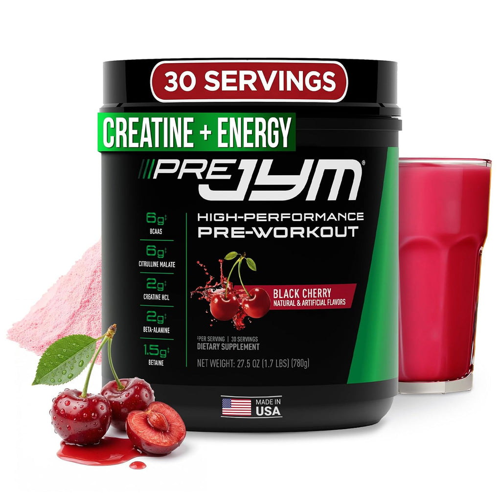 JYM pre-workout black cherry flavour