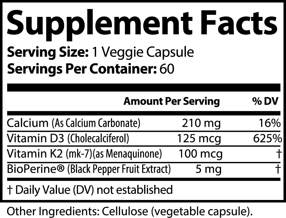 K2 and D3 for enhanced calcium absorption