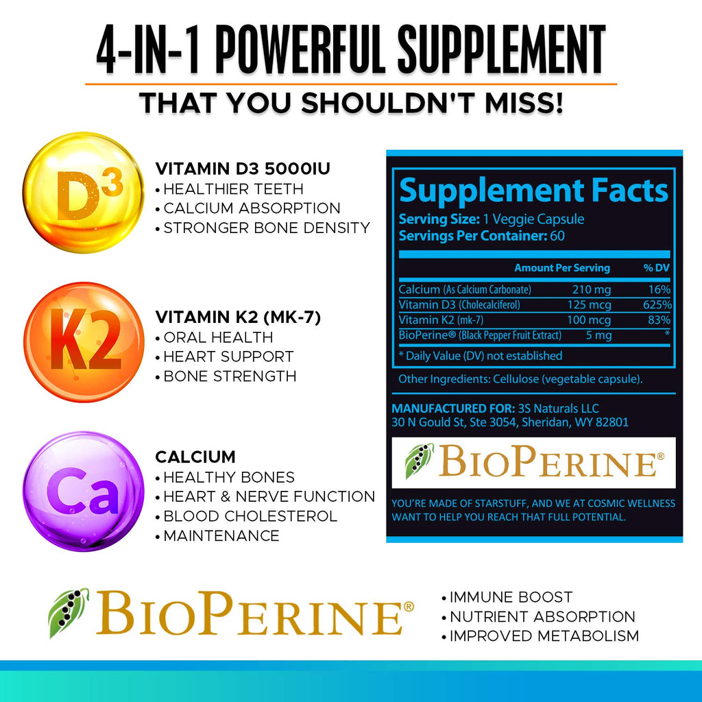 K2 D3 vitamin supplement benefits