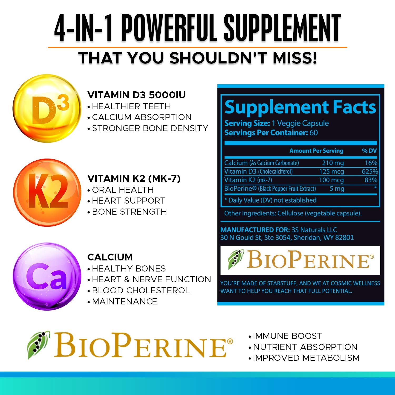 K2 D3 vitamin supplement benefits