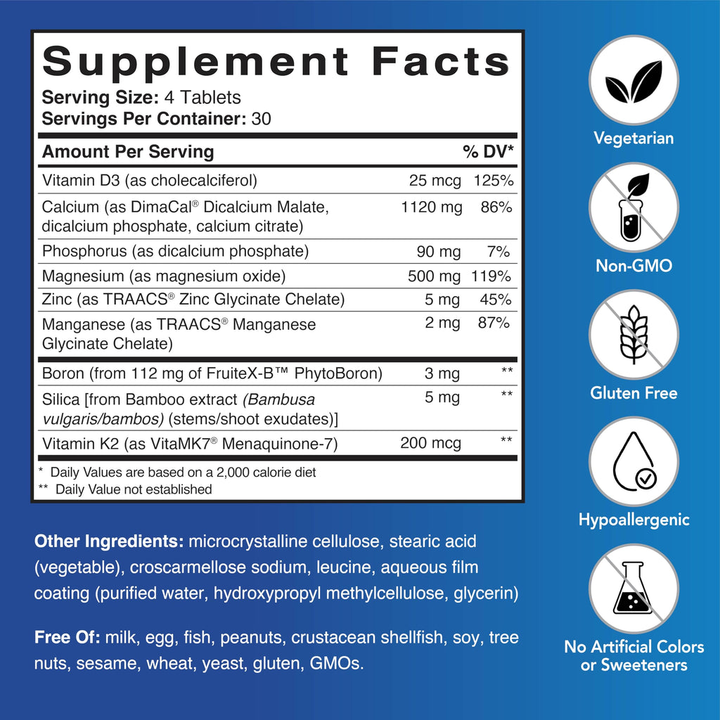 K2 enriched bone health tablets