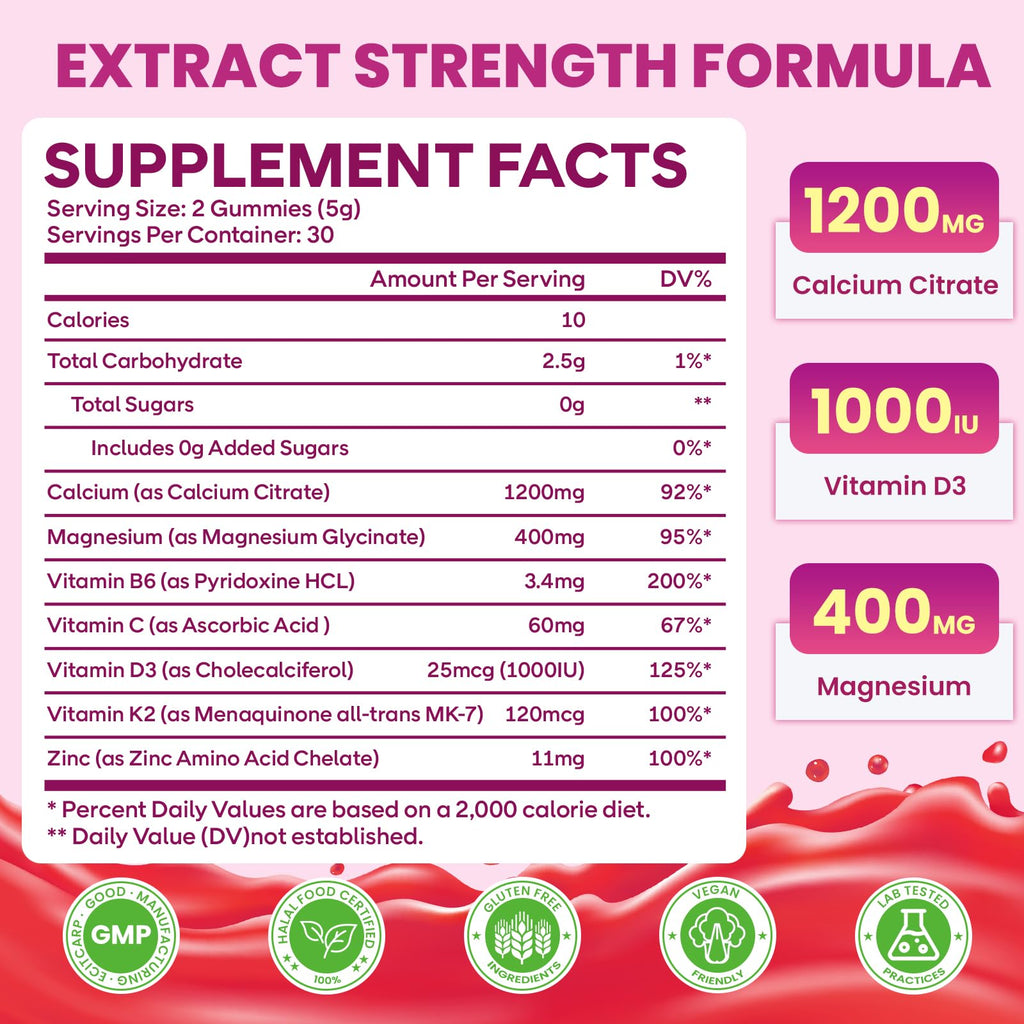 K2 enriched calcium gummies for better absorption