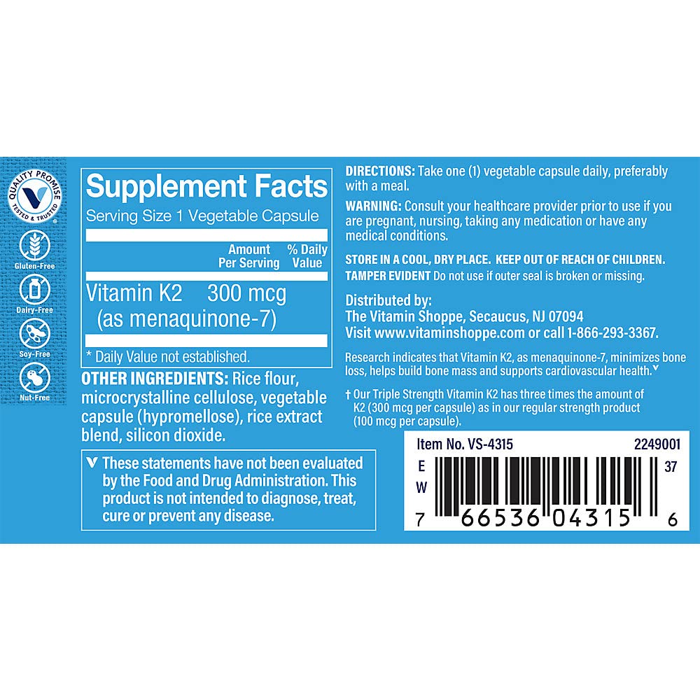 K2 MK-7 capsules for strong bones