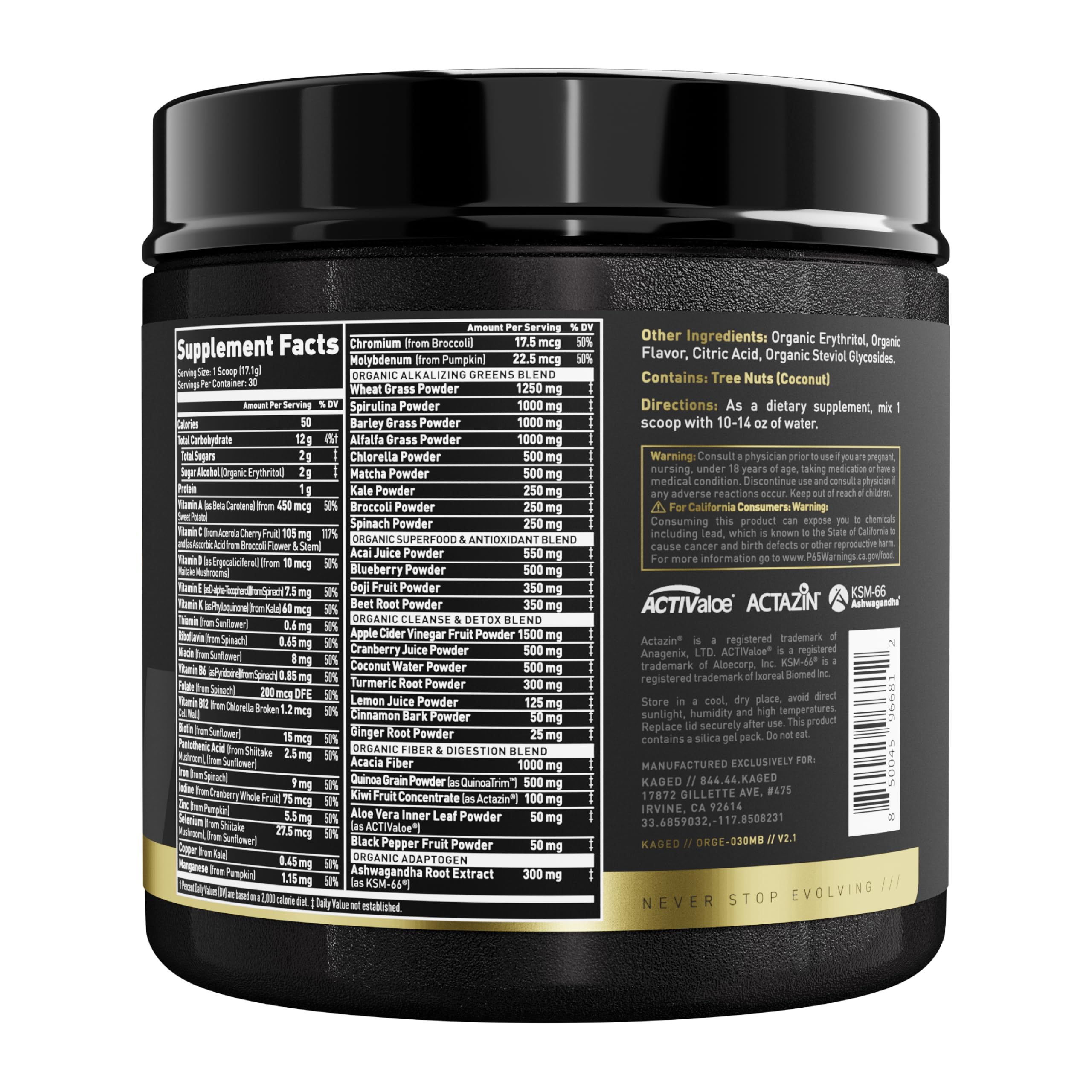 Kaged berry flavor health supplement