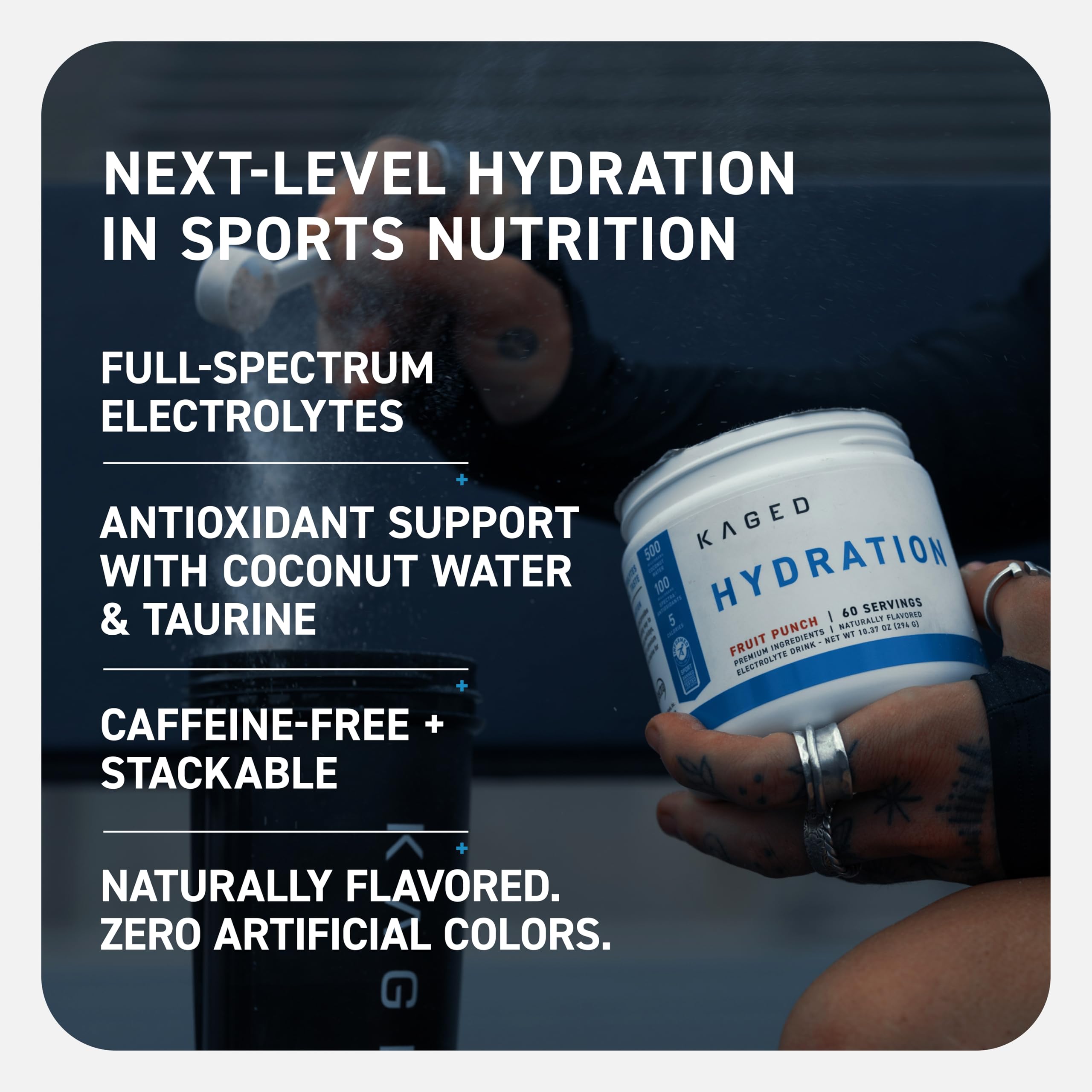 Kaged electrolyte powder for endurance