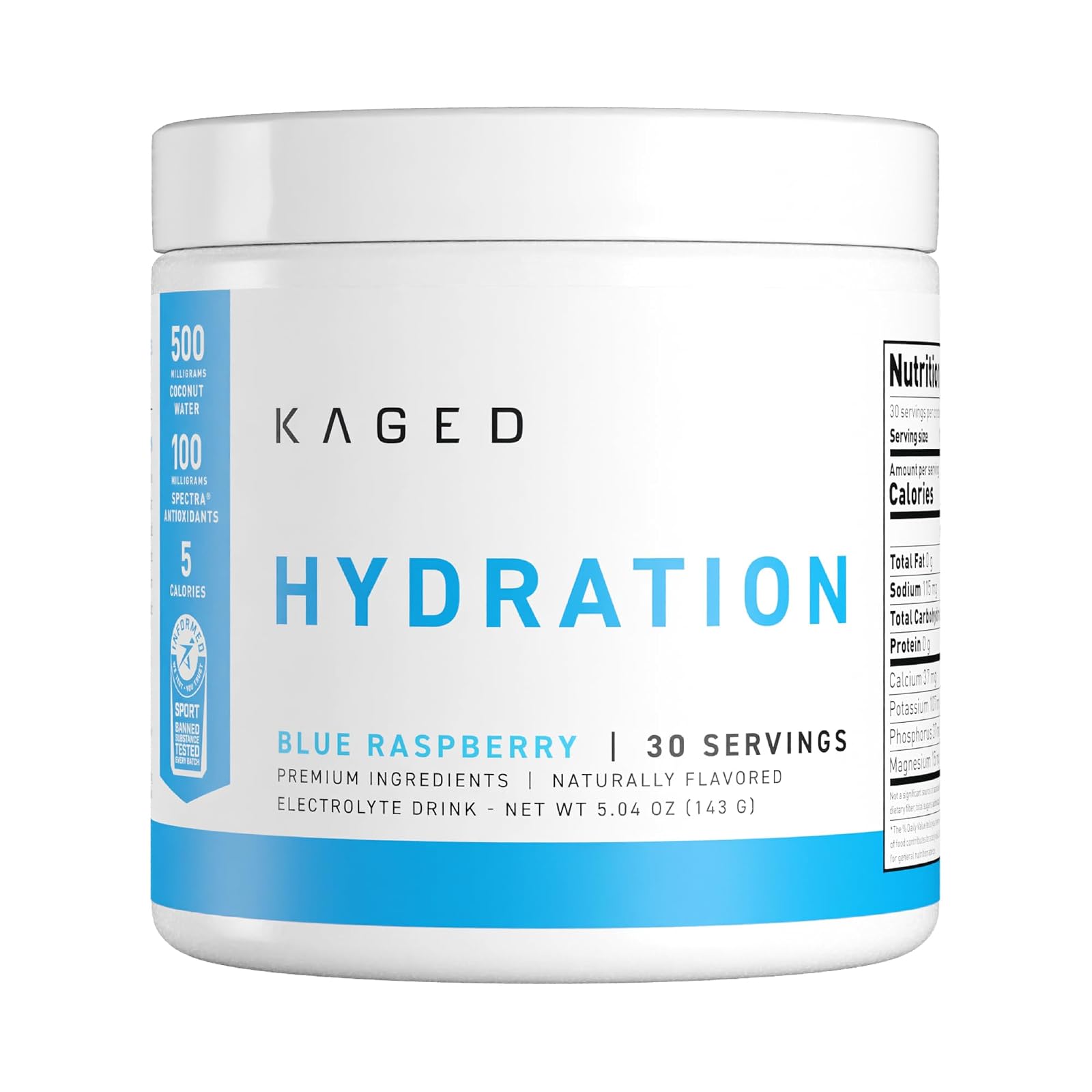 Kaged electrolyte powder for hydration