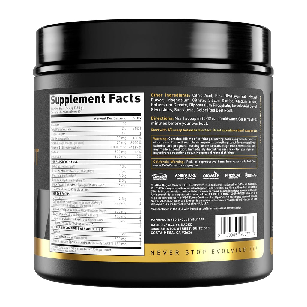 Kaged pre-workout for enhanced focus
