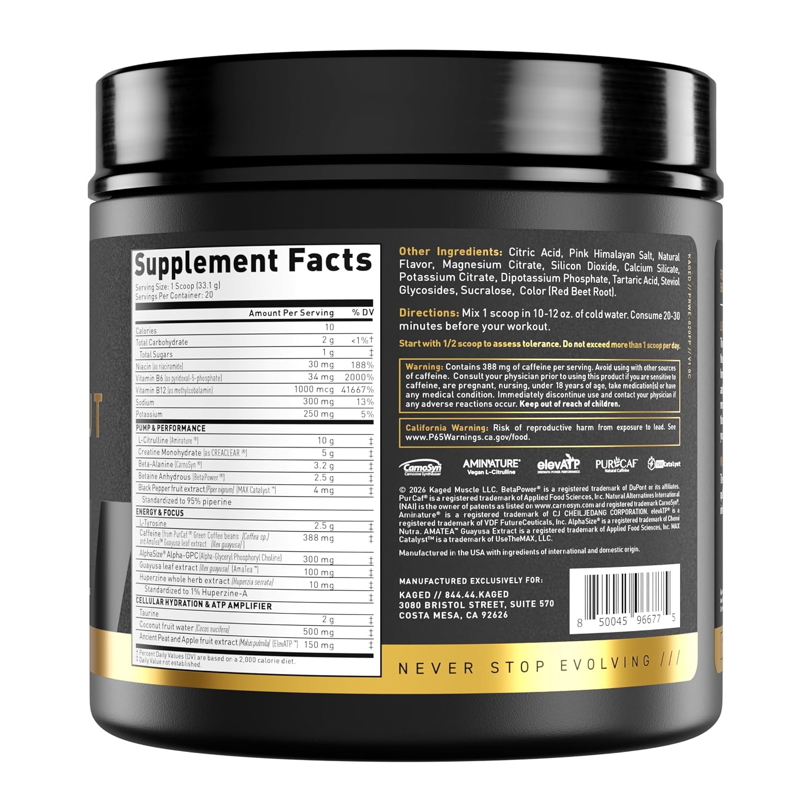 Kaged pre-workout for enhanced focus