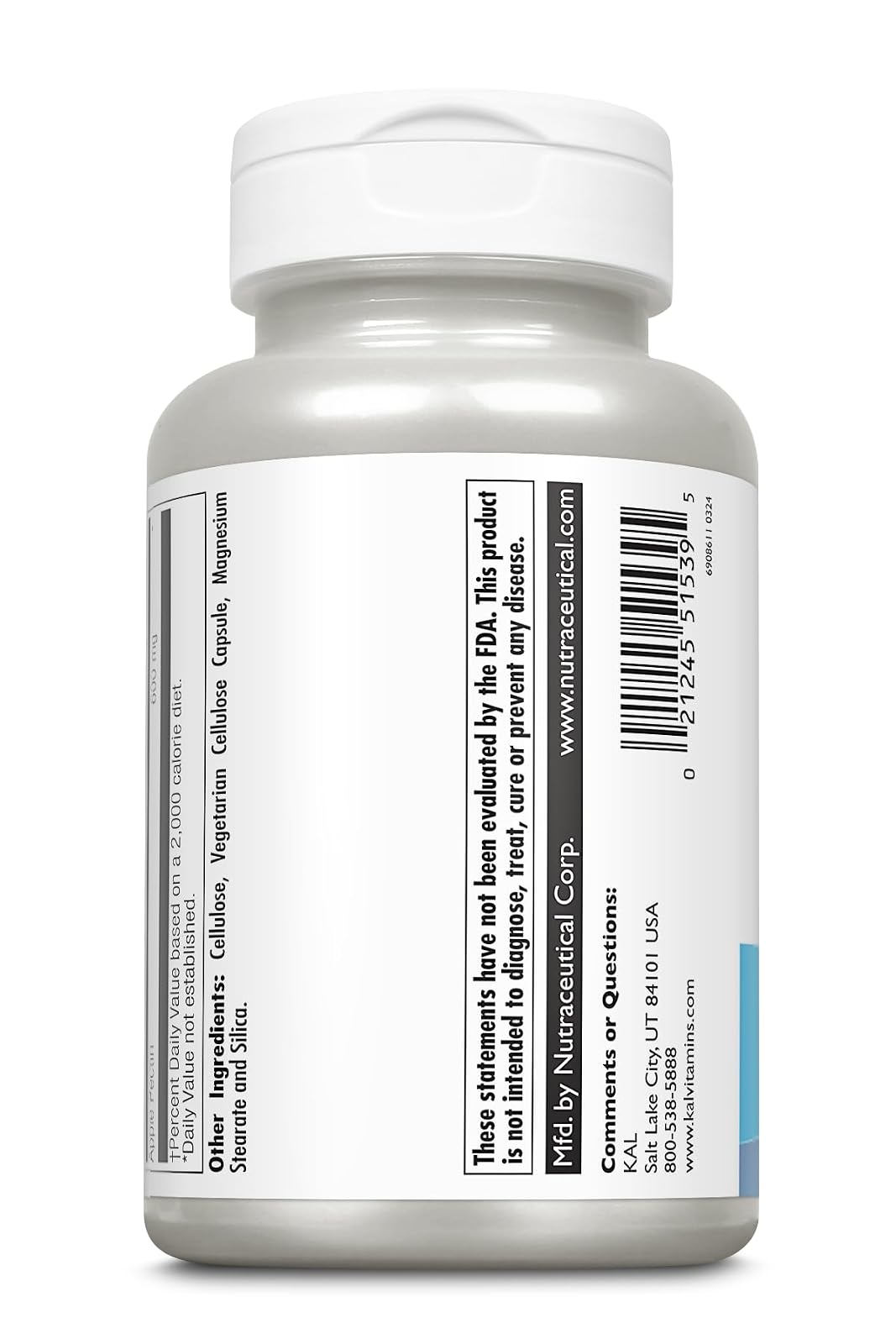 Kal apple pectin 600 mg fiber boost